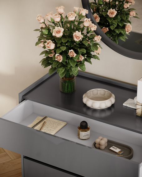 Komoda z szufladami antracyt / grafit mat 140 cm Teo · Meble Pumo